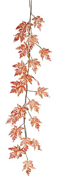 63"L Glitter Maple Leaf Garland Rust/Orange/Yellow/Green – Festive ...